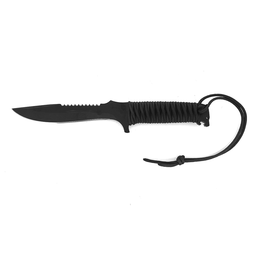 Faca Militar Arkhip Pantera Negra 7'' Preta Cabo c/ Corda Bainha M23B ...